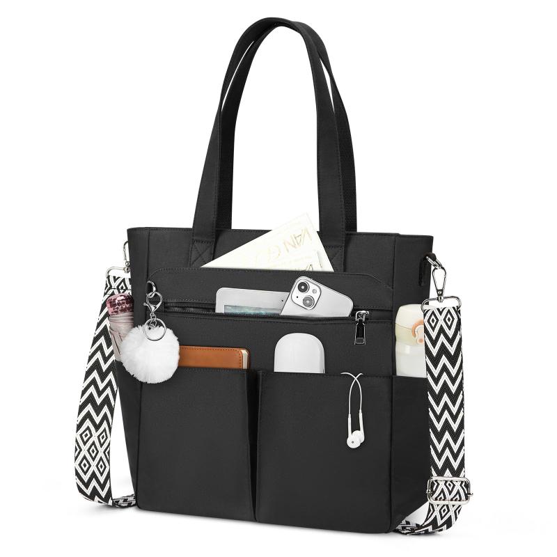 [Lubardy] トートバッグ メンズ 大容量 a4収納 ショルダーバッグ かたかけバッグ メンズ レディース 斜めかけバッグ 手提げ 肩掛け 3way 撥水加工 軽量 耐久性 通勤 通学 旅行 ブラック ホワイト大容量＆多収納ポケット＆...