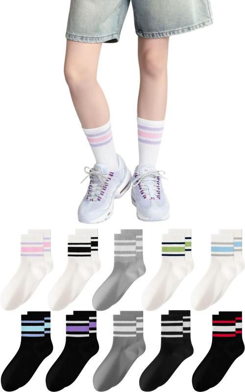 [KutsuGoods] クツグッズ ラインソックス 靴下 レディース ショート socks 白 黒 スニーカー ランニング スポーツクツグッズ