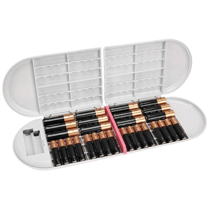 Linkidea バッテリー収納ケース テスター付き ポータブルバッテリーオーガナイザー 12 AA、12 AAA、フラットバッテリー用 単層バッテリー収納ボックスプラスチック製のバッテリー収納ボックス、防水性と防湿性があり、バッテリーを保...