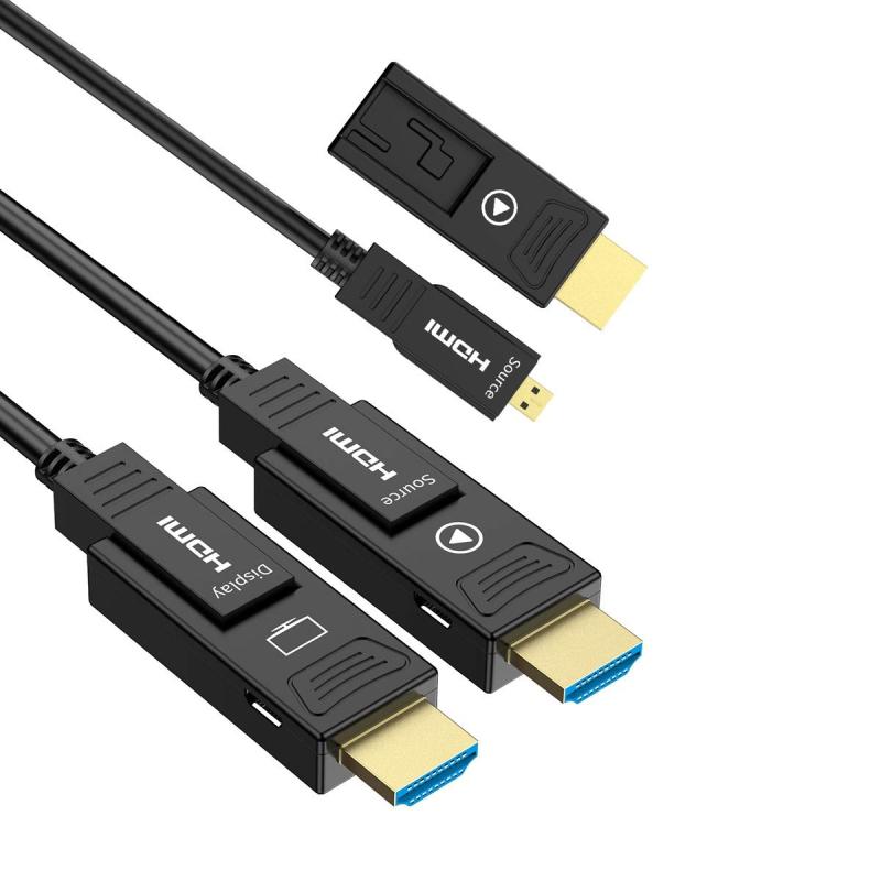 光ファイバー HDMI ケーブル, UGOMI ファイバーHDMI 4K60Hz 光速 HDMI2.0b サポート18Gbps, ARC, Dolby Vision, 3D, HDCP2.2, HDR10, CEC/EDID, 4:4:4 ...