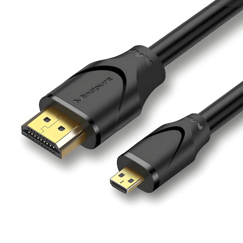 Mindpure Micro HDMI ケーブル Micro HDMI to HDMI 双方向伝送 4K 60Hz HDMI2.0 18Gbps 3D HDR ARC 対応 金メッキコネクタ 高耐久性 GoPro/デジカメ/スマートフォン対...