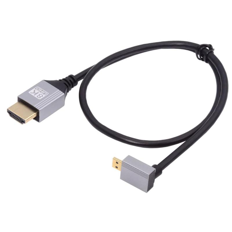Cablecc 8K 4K 超薄型マイクロ/ミニ HDMI 2.1 HDTV アングルケーブル ハイパースーパーフレキシブルスリムコード タイプA - タイプD カメラ HDTV 50cm