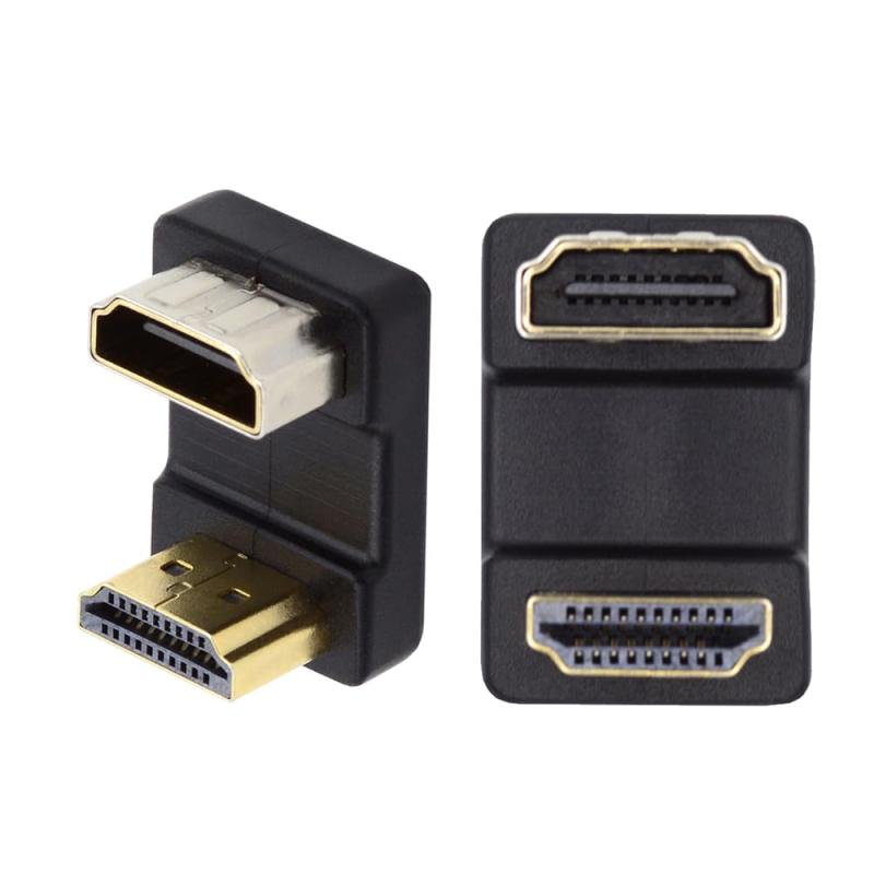 Cablecc HDMI/マイクロHDMI 1.4 オス-HDMI メスポートセーバー 反対側 U字型 バックアングル 360度延長アダプターコンバーター