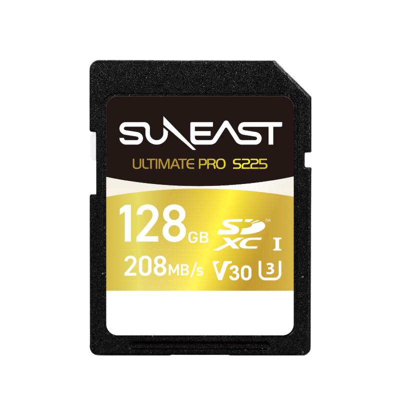 SUNEAST アルティメイトプロ SDXC UHS-I V30 Card 最大読込速208MB/sS225 GOLD series 128GB 256GB 512GB U3 V30 C10 A2 RoHS CE FCC VCCI メーカー5年