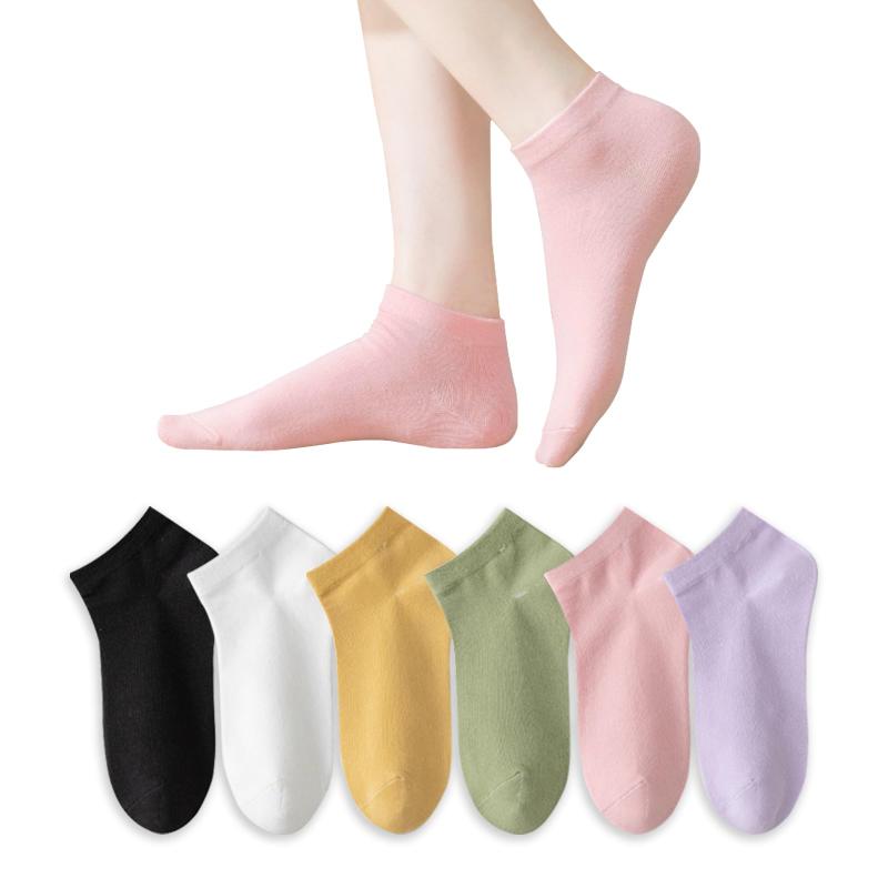 [SijiRuge] 靴下 レディース くつした おしゃれ くるぶし 【抗菌 防臭 綿】 6/8足組 22-25cm セット カラフル 女性靴下 無地 ショートソックス 通学 くつ下 通気性 吸汗