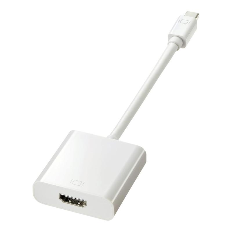 サンワサプライ(Sanwa Supply) ミニDisplayPort-HDMI変換アダプタ AD-MDPPHD01【解像度】:最大3840x2160(4K60Hz対応)【ケーブル長】:約100mm【サイズ(メスコネクタ部)】:約W44.5...