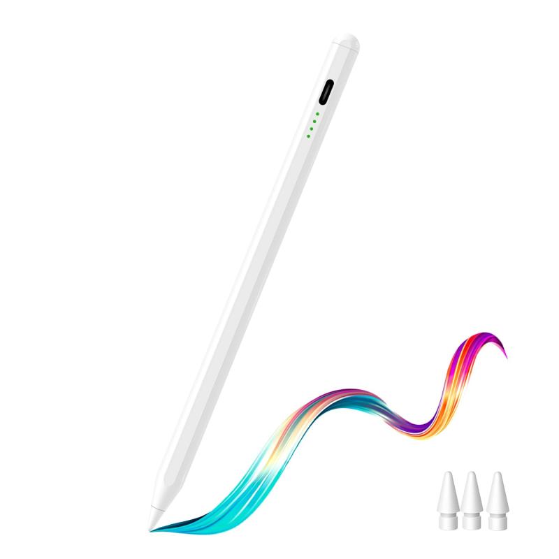 htrahy タッチペン iPad ペン アップルペンシル 2018年～2025年 iPad対応 スタイラスペン Type-C急速充電 残量表示 タブレットタッチペン 傾き感知/磁気吸着/誤作動防止機能対応 超高感度 極細 軽量 【超高精度...