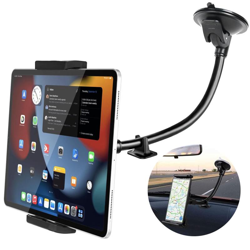 ANKDELL ダッシュボード 吸盤式 タブレットホルダー 車載 【2025新登場】 スマホホルダー 車 ipadホルダー 超強力粘着ゲル+真空吸盤 安定性 転落防止 防振 360度回転 自由調節 伸縮アーム 取り付