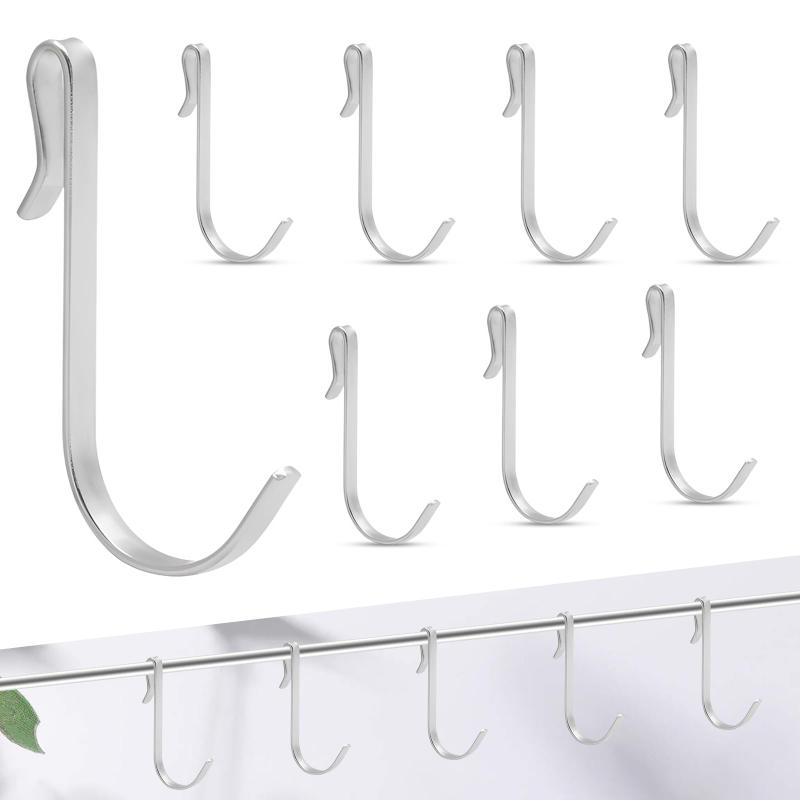 Ygmylandbb ワイヤーフック, シェルビングフック、収納スペースを節約する収納ソリューション、整理されたクロゼット、ガレージ、キッチンに適した、8個ワイヤーネットやメッシュパネルに掛けて使うのに最適なネットフックです。ネットフック1...