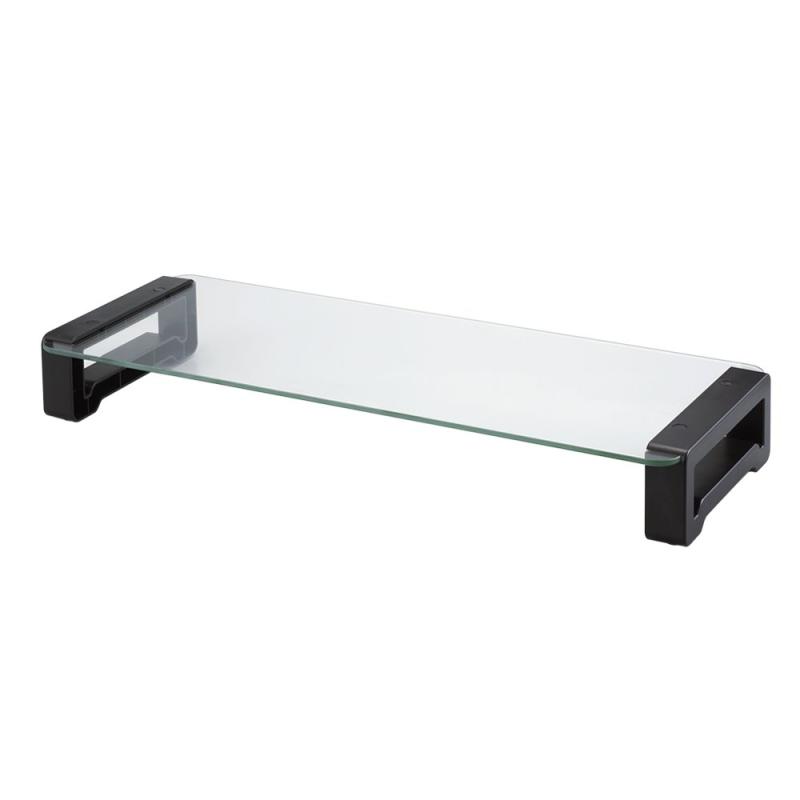 ナカバヤシ モニタースタンド 強化ガラス 幅58cm 奥行き22cm Z0368机上をスッキリ、広々と使えるガラスモニタースタンド。耐荷重20kg まで積載可能な強化ガラス天板を採用。接地面に滑り止めゴムがついている為、安心してご使用いただ...