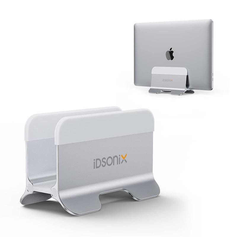 iDsonix-NCB 縦型ノートパソコンスタンドホルダー、iDsonix自動ロックホルダー収納ドック、デスクオーガナイザーのためのスペース節約、すべてのMacBook、iPad、Dell、ゲームノートPCに適合(シル