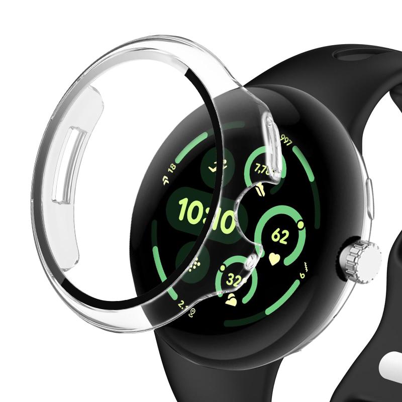 RoSoki Google Pixel Watch 3 /Google Pixel Watch 2 / Google Pixel Watch 対応 ケース 保護カバー スマートウォッチケース 強化ガラス 一体型 耐衝撃 PC素材 超薄型 カ...