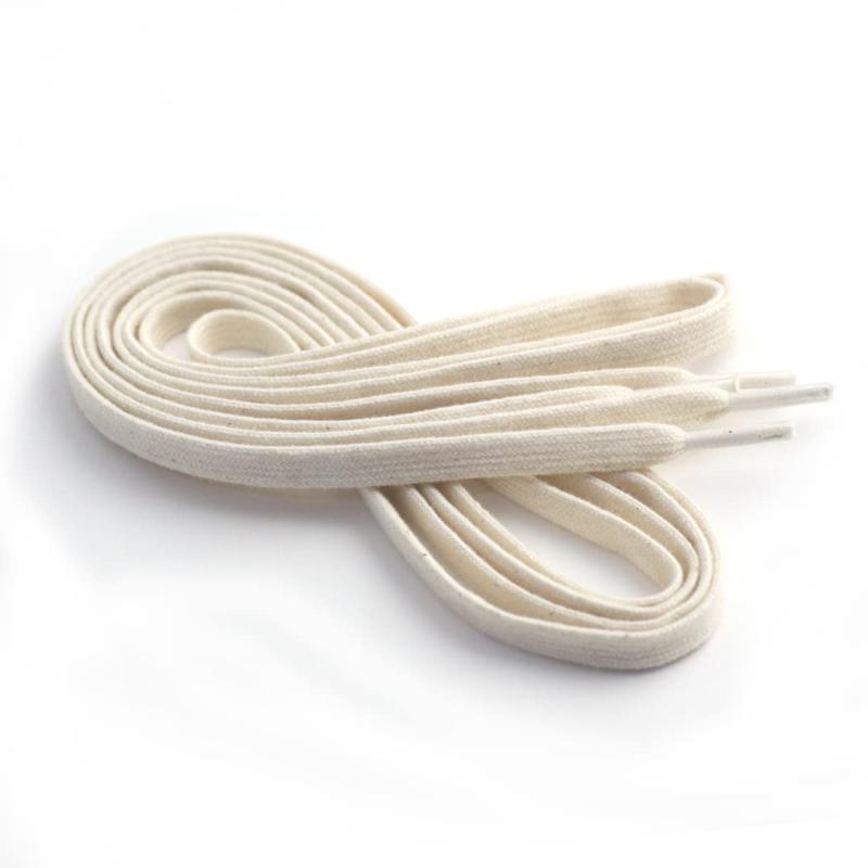 [Eight Hundred Ships] 靴紐 靴ひも コットンシューレース This is 生成り 白 黒 スニーカーやランニングシューズに (ナチュラル, 54インチ)