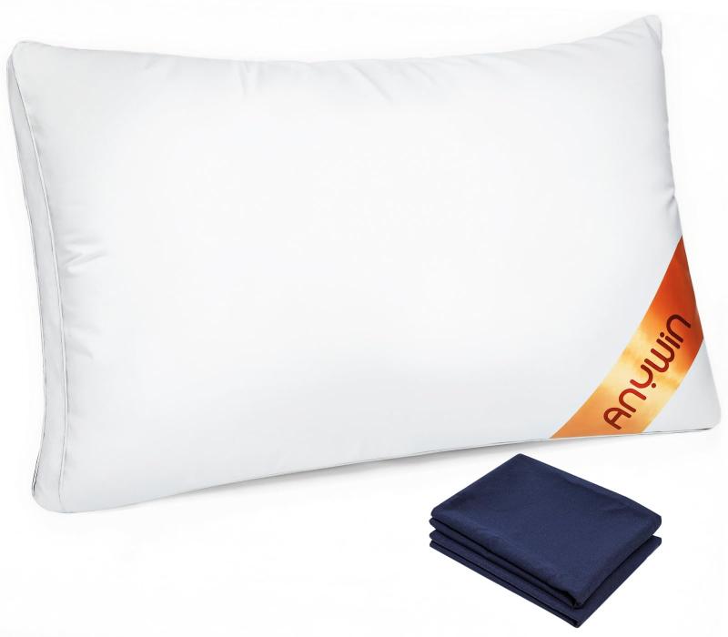 Anywin 枕 カバー2枚付き まくら ホテル仕様 高反発枕 安眠 快眠 横向き対応 丸洗い可能 立体構造