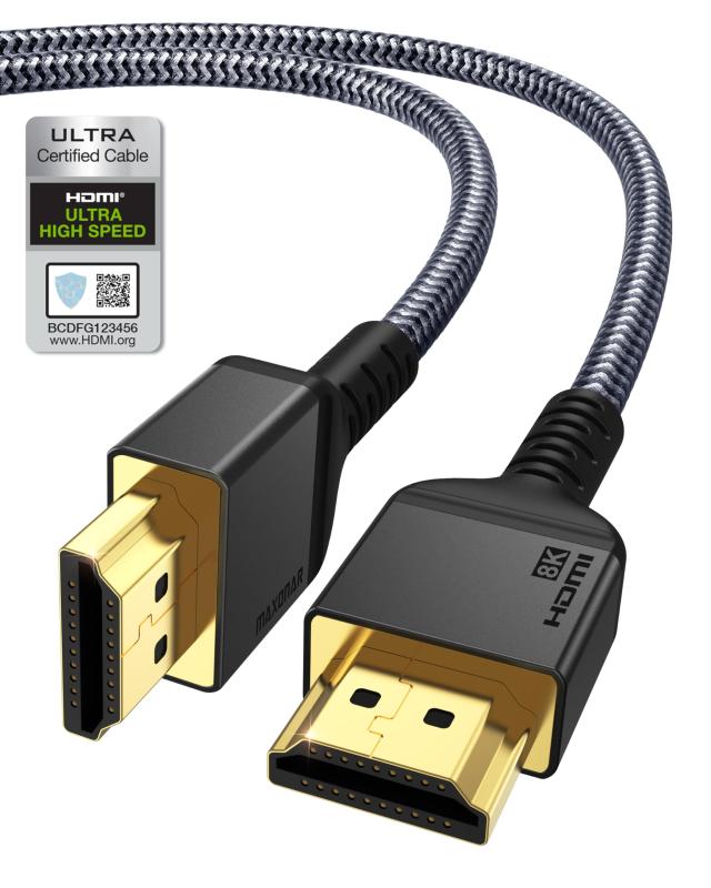 【10K/8K・プレミアムHDMI認証・48Gbps】Maxonar Ultra High Speed HDMI® ケーブル 8K@60Hz 4K@120Hz 144Hz eARC/ARC Dolby Atmos Vision HDR10+...