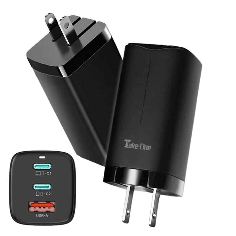 Take-One(テイクワン) 急速充電アダプター 65W PD 3ポート PSE技術基準適合 TC65PD USB-A Type-C USB充電器 折りたたみ式プラグ Power Delivery 低発熱【コンパクトで高出力】GaN(窒化...
