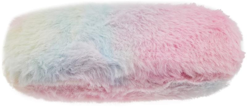 メガネケース かわいい カラフル ボア もふもふ メタル ハードケース クリーム 2119-01