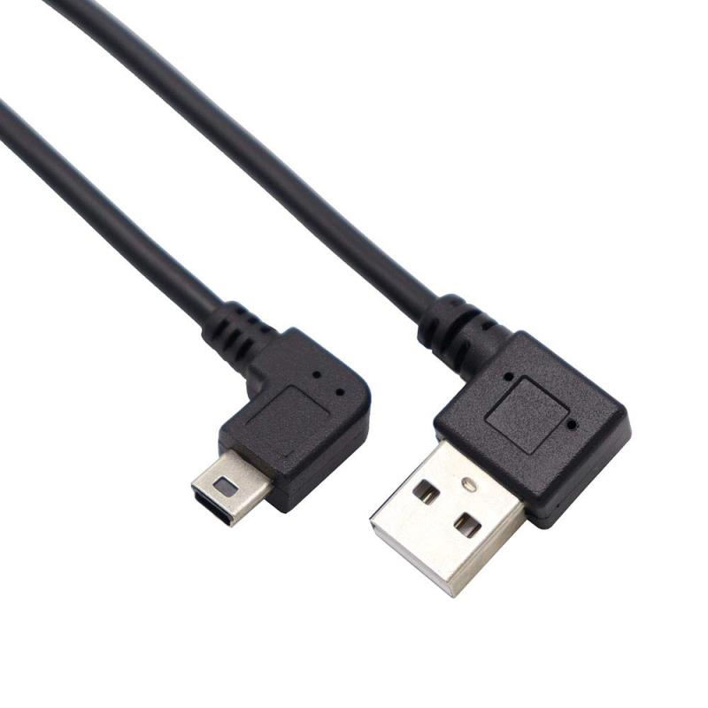 ViViSunUSB2.0ミニケーブルUSB(A)オス-USB(miniB)オスL型上下左右90°方向変換ケーブル金メッキ付き高速480Mbpsのデータ転送同期リード