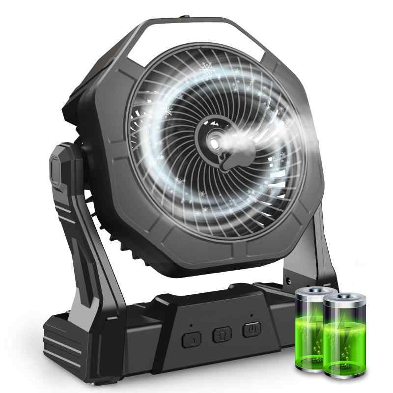 P30 キャンプ 扇風機 ミストファン 風量3段階調節 20000mAh 大容量バッテリー ミスト 瞬间冷却 9L水タンク 吊り下げ 卓上扇風機 角度調整可能 静音 強力送風コードレス USB充電式 ポータブル 加