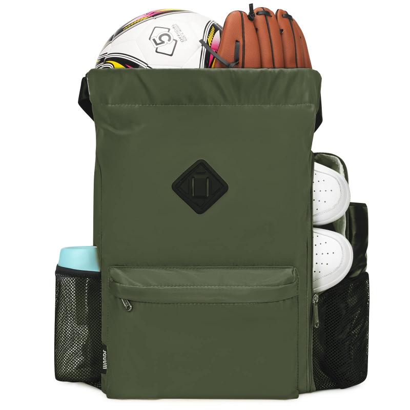 [WANDF] ナップサック シューズ収納ポケット付き ジムサック 防水 軽量 水泳 部活 運動 旅行【収納力】メインポケットのスペースが広くて、大きな開口部があり、着替え、水筒、タオル、本、iPadなど荷物をたっぷり入れられます。充分な容...