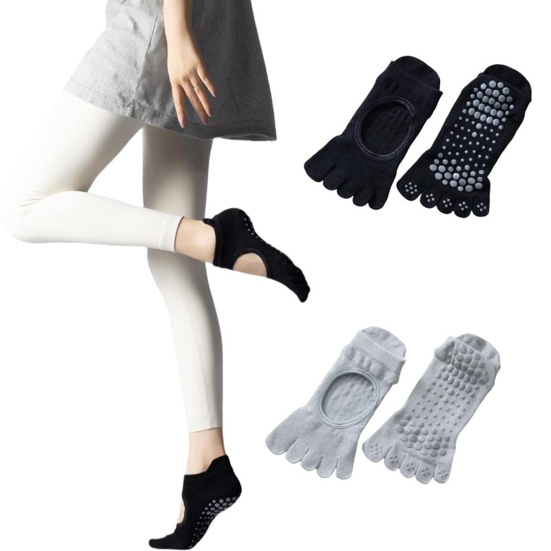 [Suerba] ピラティス 靴下 5本指 ヨガソックス 滑り止め レディース 2足セット 耐久性 冷房/汗対策5本指ピラティス 靴下は、汗をすばやく吸収し、ムレ・臭いを防ぎます。滑り止めグリップ付きのオシャレでかわいいヨガソックス。足裏か...