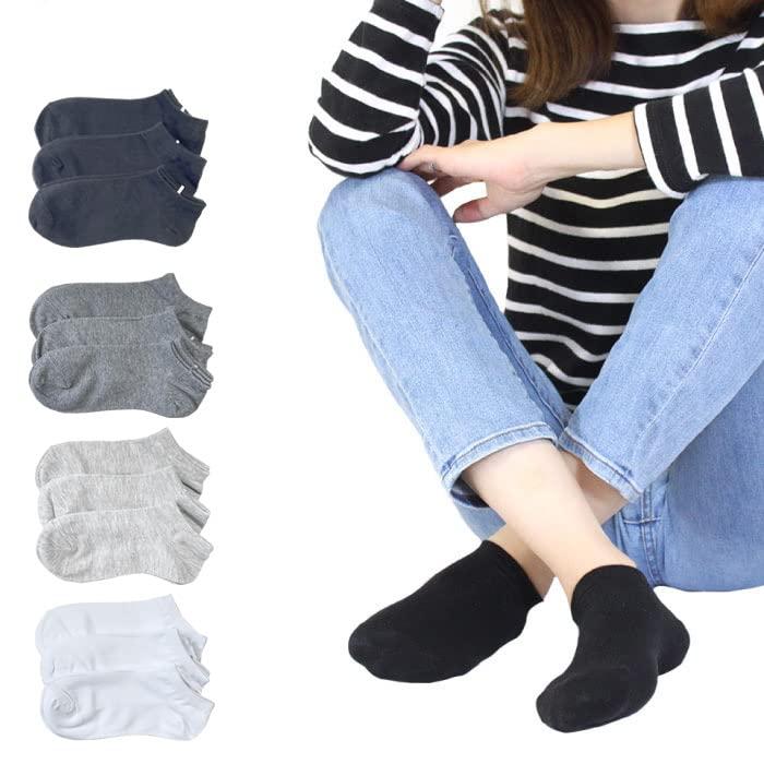 [ORGOGLIO JAPAN] 3足セット 脱げない スニーカーソックス レディース 靴下 くるぶしソックス スクールソックス アンクル スリッポンサイズ：22-25cm 素材：コットン/ポリエステル