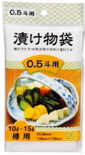 [日本技研工業] 漬け物袋 0.5斗樽用 (10~15L) 2枚入り 透明 0.06mm 超極厚 食品衛生法適合 冷凍使用可 破れない 漏れない 樽の汚れ防止 味噌仕込み TUK-5 Natural【0.06mmのプロ仕様・超極厚設計】 一...