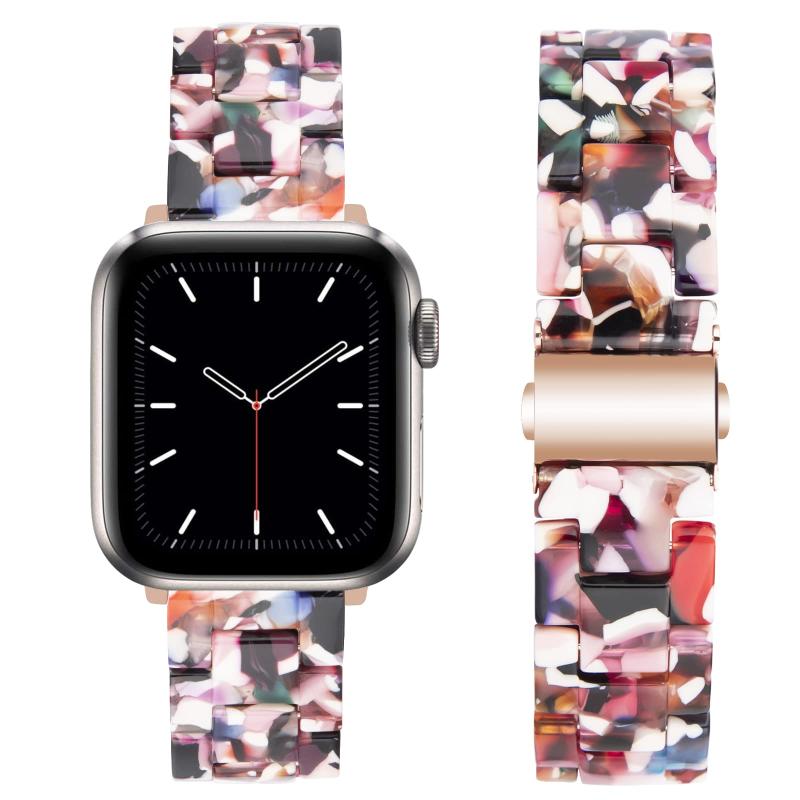 BinGeLi コンパチブル アップルウォッチバンド 樹脂 ベルト 38mm 40mm 41mm 42mm 44mm 45mm 46mm 49mm スポーツバンド 防汗 肌にやさしい 交換ベルト Series Ultra 10 9 8 7 ...
