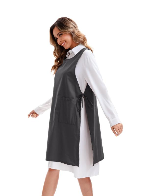 [Nanxson] エプロン 保育士 ポケット2個付き エプロン 大きいサイズ エプロン 北欧 シンプル しわになりにくい 料理教室用 カフェ 保育園 幼稚園 大人肌に優しい素材：エプロンは柔らかく肌に優しいコットンとリネン生地で作られてお...