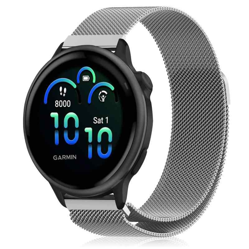 [YealRed] バンド 20mm Garmin Approach J1 /Forerunner 570 42mm/Vívoactive 6 / 5 に対応、金属 ステンレススチールメッシュ、 磁気バックル 交換用ラップ 、耐久性 快適 ...