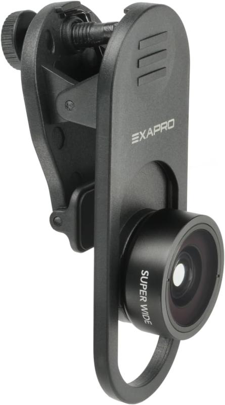 EXAPRO スマホ用交換レンズ クリップレンズ【幅広い機種に対応】 可動式のレンズアタッチメントにより、様々なスマートフォンのレンズ位置に対応。(機器の端からカメラレンズの中心までが50mm以下のデバイスに対応)。持ち運びに便利なキャリン...