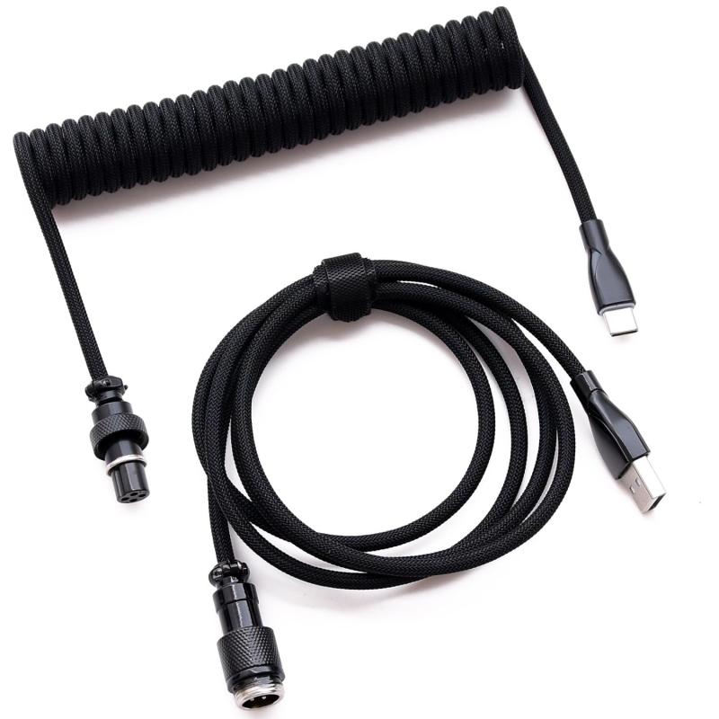 [SCIOLTO(ショルト)] 魅せるコイル式アビエイターケーブル [USB-A - USB-C] コイルケーブル 有線 メカニカルキーボード ゲーミングキーボード カスタム TYPE-C【デスクの隠せない部分の配線をオシャレに】デスク上の...
