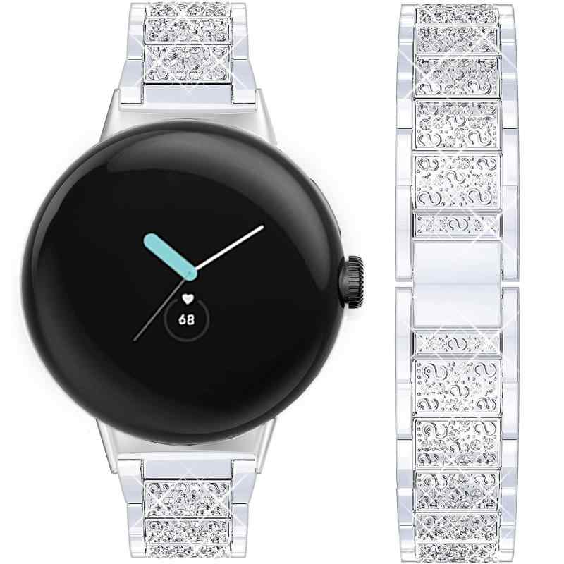 Miimall対応Google Pixel Watch/Pixel Watch2/Pixel Watch 3 41mm専用 メタルバンド 女性 キラキラ Google グーグルPixel Watch 2 2023 Pixel Watch 1...