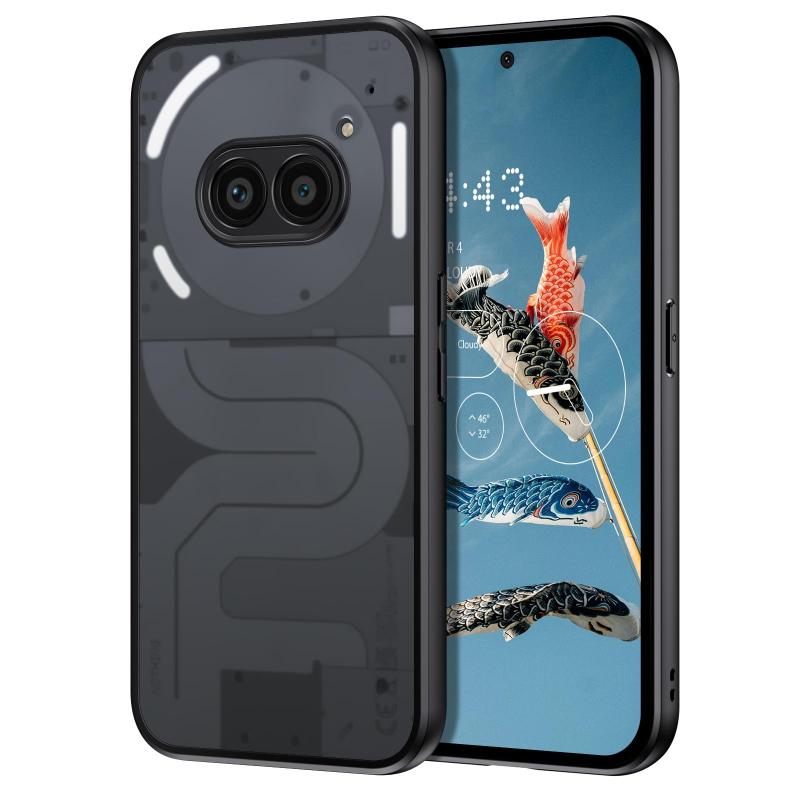 Telaso ケース 半透明 ソフト TPU 四隅强化保護 Nothing Phone スマホケース 指紋防止 全面保護 衝撃吸収 薄型ケース カメラ保護あり ワイヤレス充電対応 防指紋 ストラップホール付き ブラック
