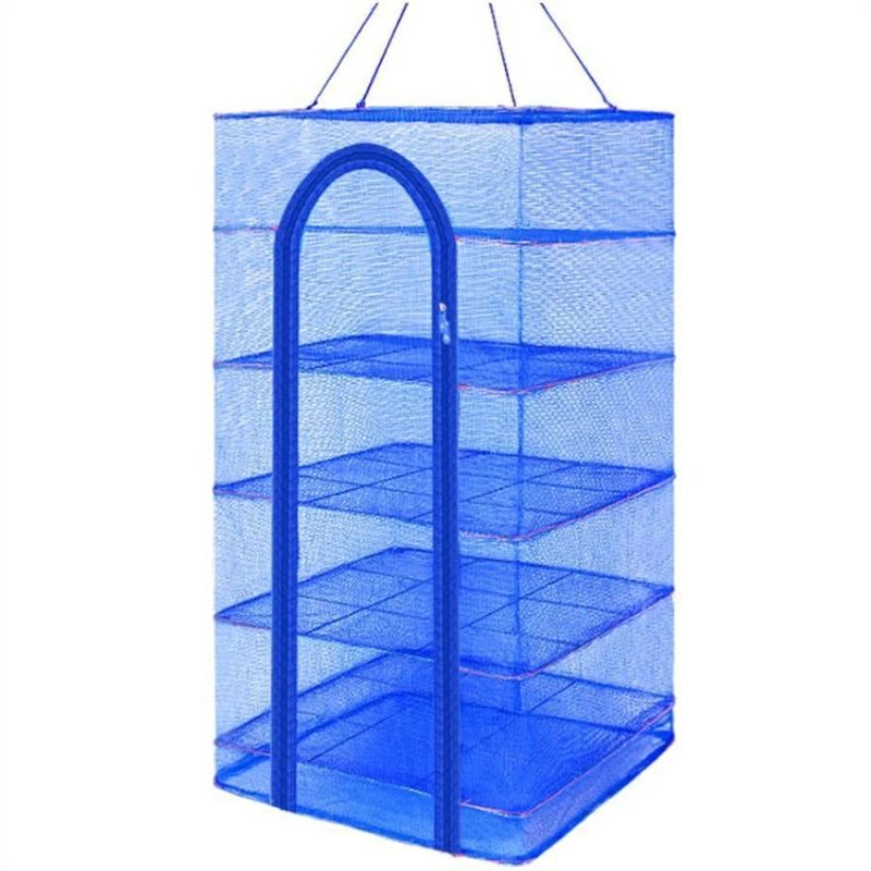 【高品質素材】展開サイズは50 * 50 * 100 cm，丈夫なナイロンとスチールのワイヤーでできており、耐久性があり、各層にはしっかりとしたサポートを提供するワイヤーループがあり。耐用性が優れて、長時間に使用できます。 【5層ドライネッ...