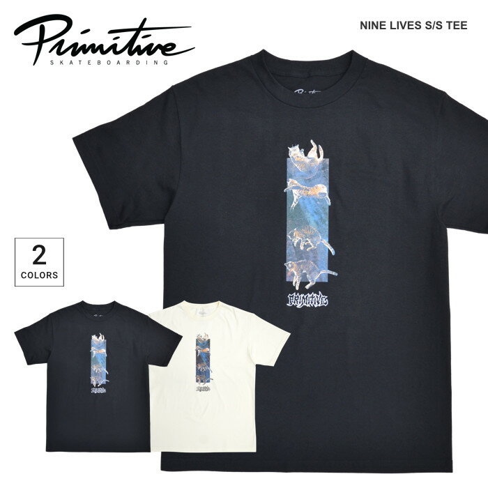 PRIMITIVE (プリミティブ) Tシャツ NINE LIVES S/S TEE 半袖 カットソー 日本正規代理店商品 サイズ（平置cm） Mサイズ　着丈69cm 身幅49cm 袖丈(肩上から)19cm 肩幅47cm Lサイズ　着丈72...