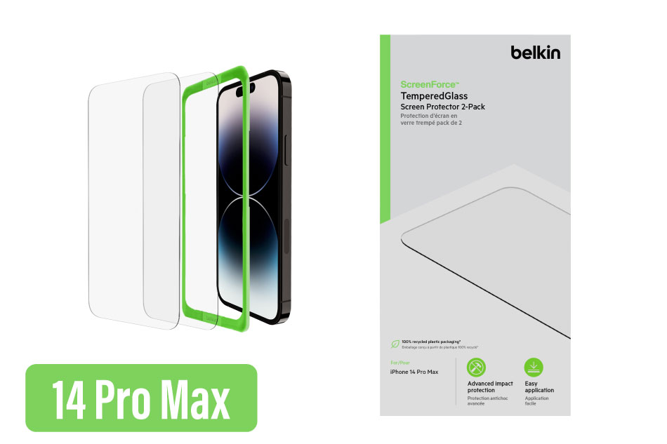 【製品情報】 対応機種：iPhone 14 Pro Max用 カラー：クリア サイズ：0.33×74×157mm 重さ：15gBelkin SCREENFORCE iPhone 14 Pro Max用保護 強化ガラスフィルム2枚セット 【取...