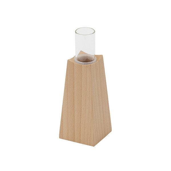 ギフト対応天然木の温もりとガラス管の透明感が優しいムードを演出する、北欧テイストのフラワーベースです。本体 : H145 x W50 x D50 mm箱 : H185 x W80 x D80 mm本体重量 : 135g材質 : ホウケイ酸ガ...