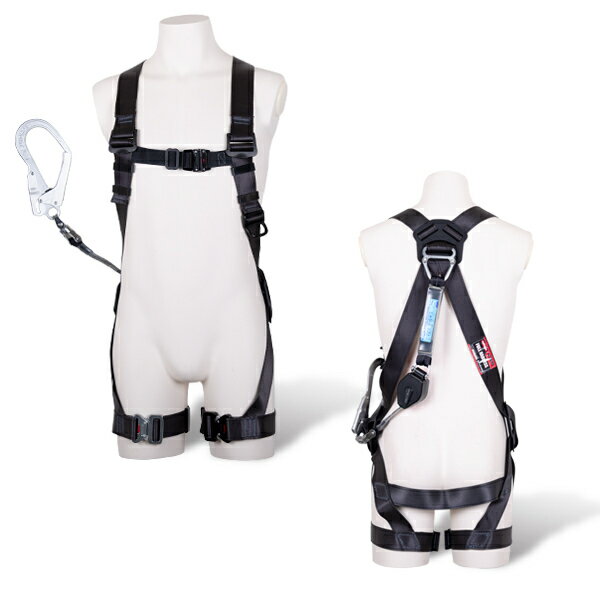 商品情報メーカー藤井電工商品名/品番　・商品名　黒影ハーネス ランヤード付・品番　TH-504-CR93SV-OT-DG-BK-LL130K-R23・サイズ：LL（130Kg対応）・ベルト色　DG（ダークグレー）仕様■ハーネス部　黒影ハーネ...