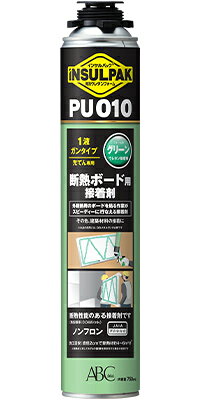 商品情報メーカー名ABC商会規格品番：PUO10●発泡体積：直径2cmで約断熱材5±1m2分※断熱材に対して40%の面積を吹き付けた場合の目安です。●フォーム色：グリーン●内容量：750ml●入数：12本●JANコード：8713465297...