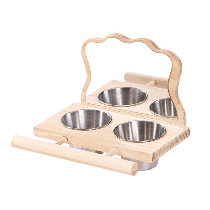 説明: 【便利な給餌】：バードパーチには給餌カップが付属しており、鳥に便利かつ効率的に餌を与えることができます。餌と水を入れるためのステンレス製の二重のトラフが付いているので、鳥かごに欠かせないアイテムです。【丈夫な素材】: ミラー付きバー...