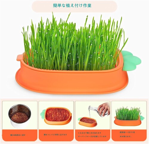 【猫草植木鉢ケース】猫草植木鉢には植物がありません。これらの猫草栽培トレイは土なし栽培のために設計されており、家で猫草を栽培しやすくなっています。猫草セットは耐久性があり、清潔にしやすい。【二重分離設計】この室内猫草栽培機は無土水耕システム...