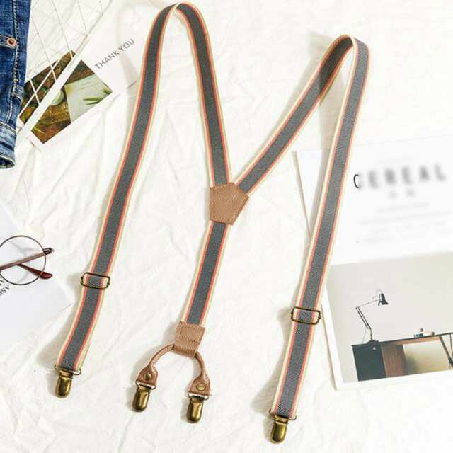 スリムなサスペンダーなのでシルエットが綺麗に見えます上質な革仕様のY型カジュアルサスペンダーファッションのアクセントにアジャスターの調節で長さ調節可能背部分のゴム生地は二枚合わせでクリップサイズFサイズについての説明110cm*2.5cm素...