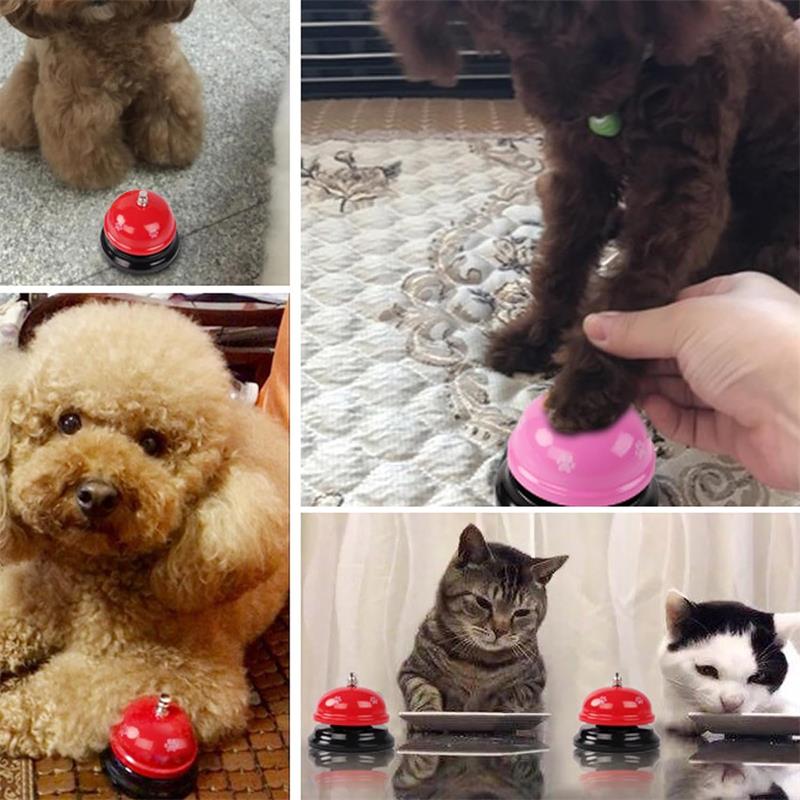 商品内容サイズ: 高さ:約5cm；直径：約7.2cm；個数：2個；可愛いの塗装面呼び鈴の表面は塗り付け塗装で、色が鮮やかです、可愛い爪あとデザインで、もっとよりペットをひきつけます。プラスチックの素材、サビ防止でき、安全、で噛んでも落ちませ...