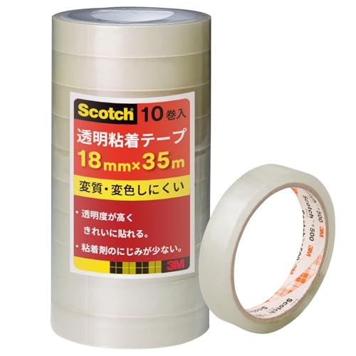 03.(18mm)×1個透明/18mm/500-3-1835-10P・Size:18mmStyle:03.(18mm)×1個・パッケージ個数:1・【製品情報】サイズ:18mm×35m / テープ厚:0.045mm / 巻芯径:76mm / ...