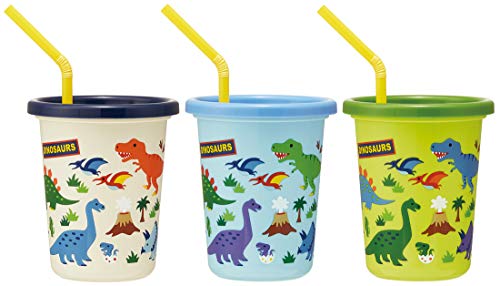 ノベルティストロー付き タンブラー 3個 ディノサウルス 日本製 320ml/320ml/SIH3ST-A・パッケージ個数:1・サイズ:直径9×高さ10.6cm・本体重量:0.03kg・素材・材質:ポリプロピレン・生産国:日本・セット内容・...