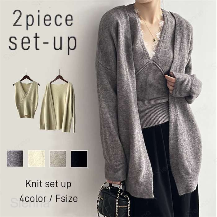 メーカー希望小売価格はメーカーカタログに基づいて掲載しています素材アクリル45%/ナイロン25%/ポリエステル30%サイズ（CM）カーディガン SIZE【F】着丈65　バスト110　肩幅54　袖丈52　タンクトップ SIZE【F】着丈50　...