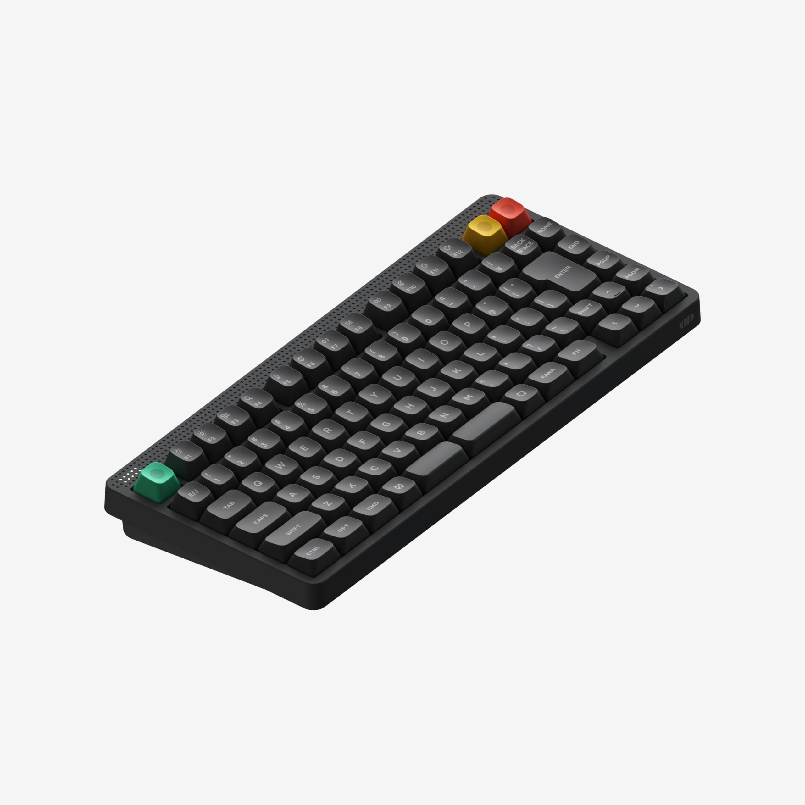 ・レイアウト:75% ・キー数:89キー ・接続方式:Bluetooth / 2.4GHz / USB-C(有線) ・ホットスワップ:対応 ・バックライト:RGB ・キーキャップ素材:PBT ・機能:タッチジェスチャー対応 ・配列:日本語配列