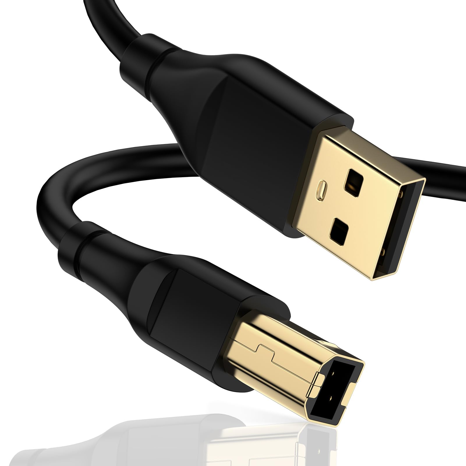 ・長さ:1.8m ・規格:USB 2.0 ・コネクタ形状:USB Aオス-Bオス ・データ転送速度:最大480Mbps ・コネクタ仕様:金メッキ ・構造:二重シールド、一体成型シェル