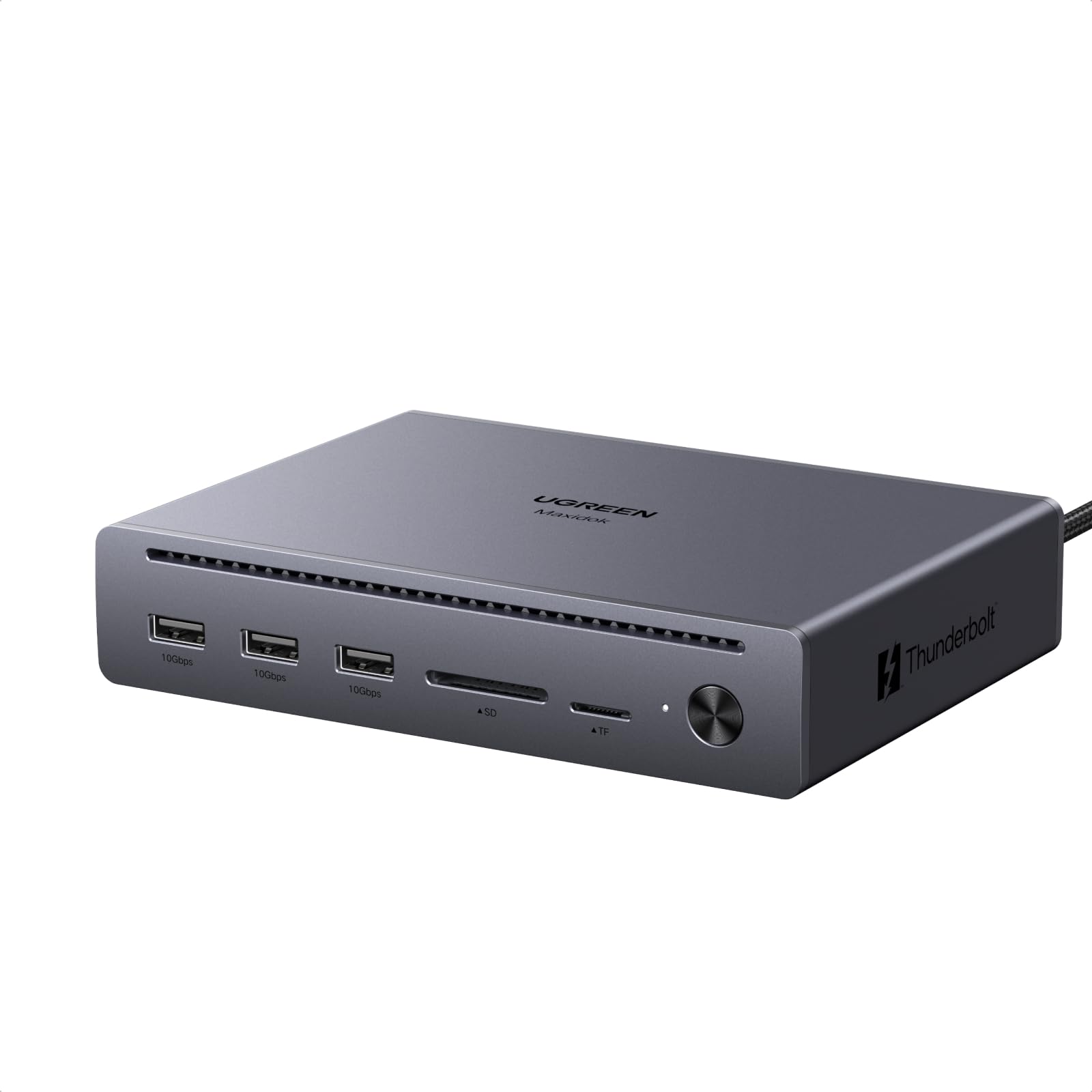 ・ポート構成:10-in-1 (Thunderbolt 5×2、DP×1、USB-A 3.2×3、ギガビットイーサネット、SD3.0/TF3.0カードリーダー) ・データ転送速度:単方向120Gbps、双方向80Gbps、PCIe 64Gb...